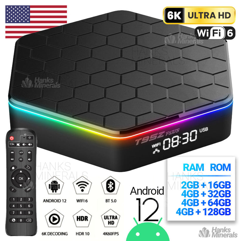 T95Z Plus Smart Android 12 TV Box Quad Core 6K 4K HD Stream Player ...